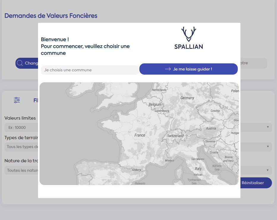 Cartographie des valeurs foncières (données France) - SPALLIAN